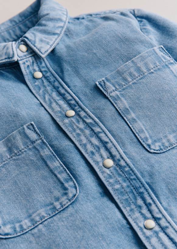 Camisa Joey - Azul Denim Claro - Algodón ecológico - textiles ...