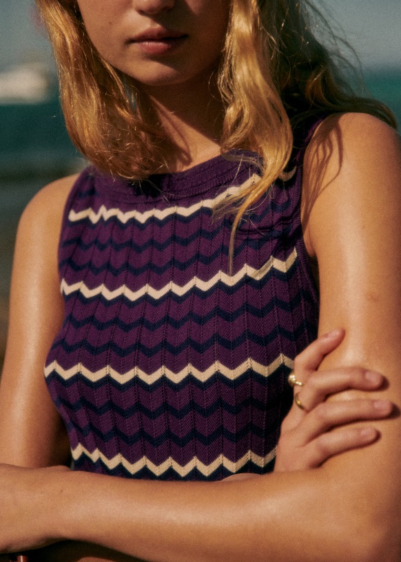 Eliona Dress - Purple / Ecru - Organic cotton - organic textile ...