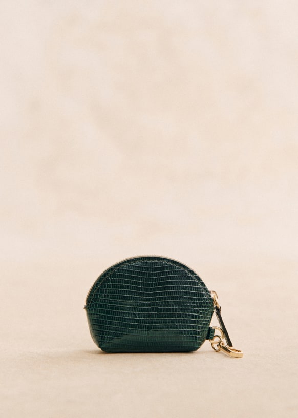 Sacha Coin Purse - Denim croco - Bovine leather - Octobre Éditions