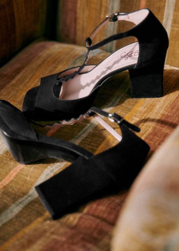 Hugo Sandals - CFM Souliers x Editions Sézane - Black Velvet - Sézane
