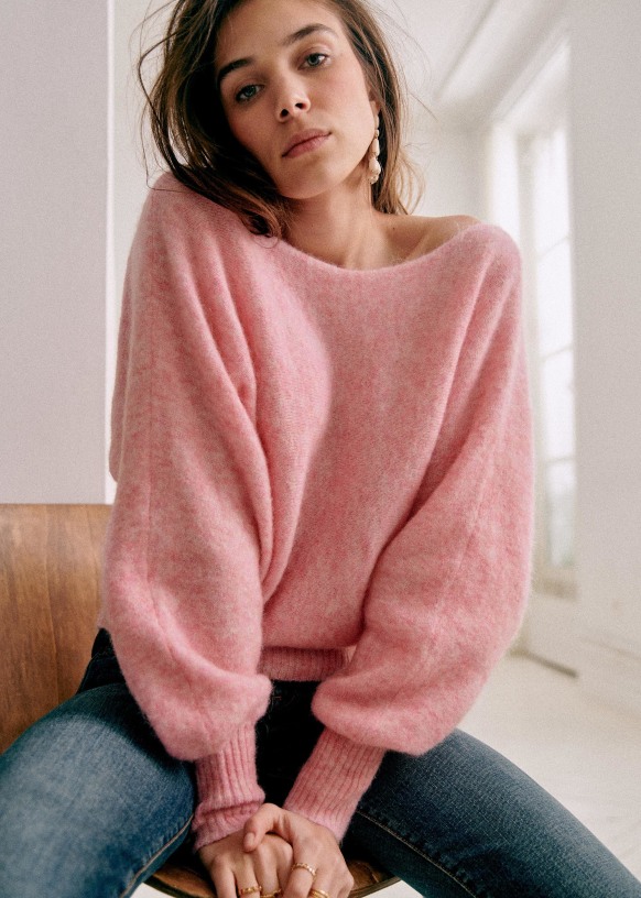 Pull Gaby - Rose pastel - Super kid mohair - Sézane