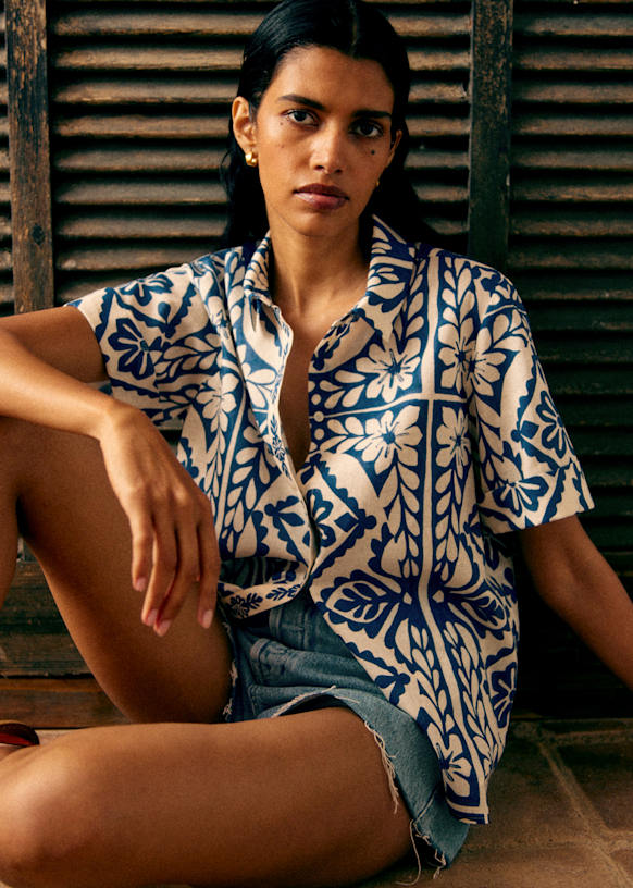 Chemise Livia - Imprimé Albi - Lin - Sézane