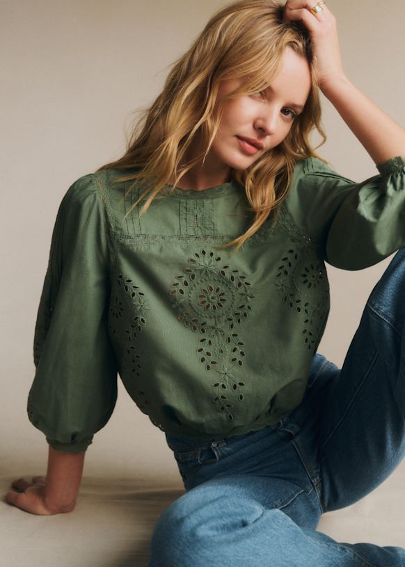 Bluse Enea - Schwarz - Bio-Baumwolle - Octobre Éditions