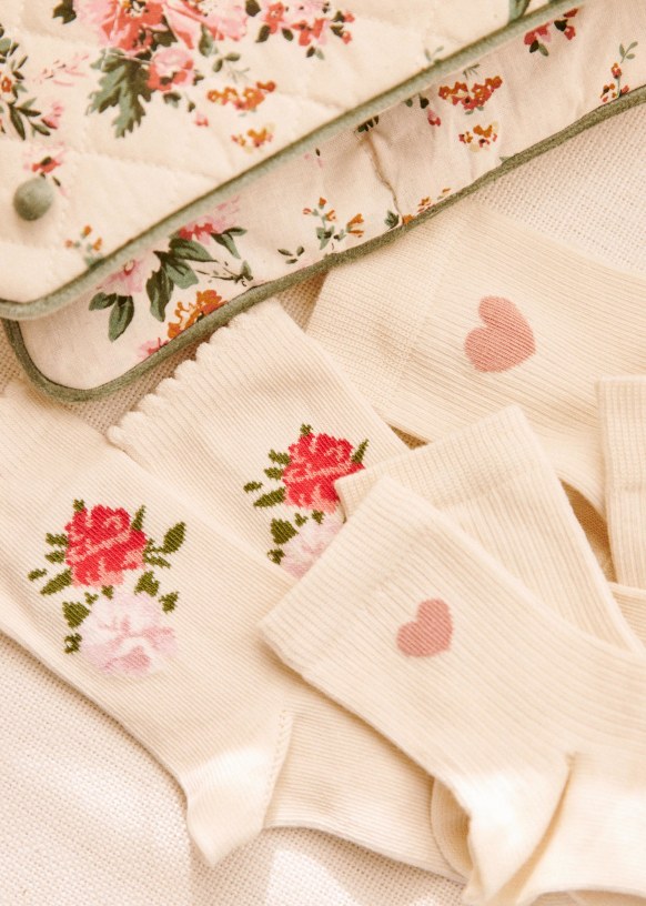 Heart Socks - Vintage Blue - Organic Cotton - Sézane