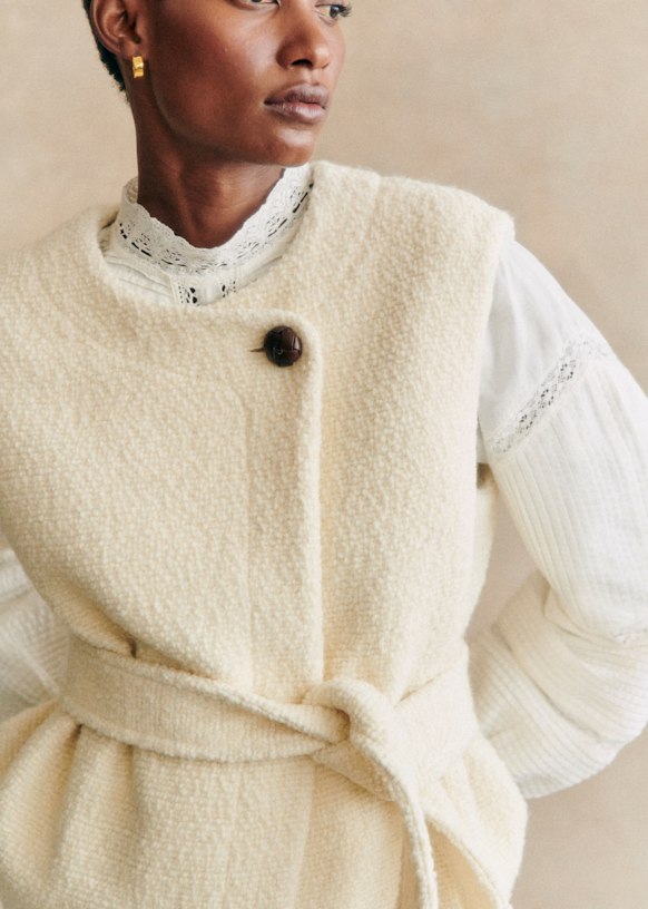 Sebastine Jacket - Ecru - Wool - Sézane