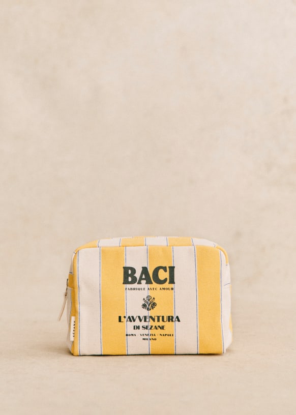 Toiletry bag - Baci - Yellow - Recycled cotton - Sézane