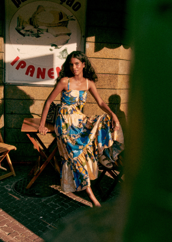 Sakura Skirt - Sézane x FARM Rio - Floral mandacaru Print - Cotton - Sézane