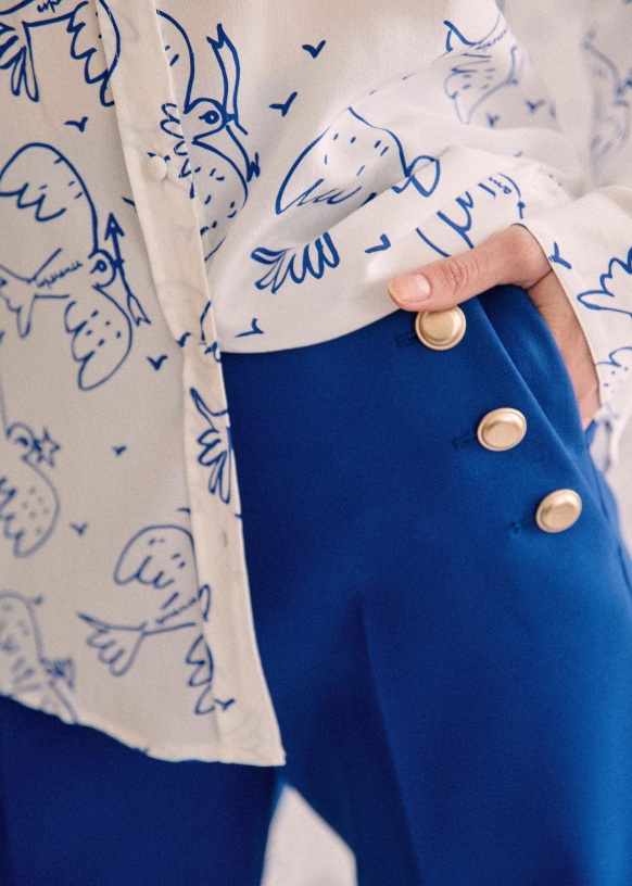 Le Poète Trousers - Sézane x JCC+ - Ecru - Recycled polyester - Octobre ...