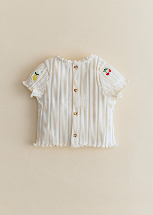 Top Simona - Ecru / Broderie Fruit - Coton biologique - textile ...