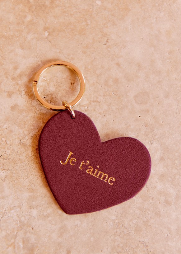 Heart Keychain - Camel - Leather - Sézane