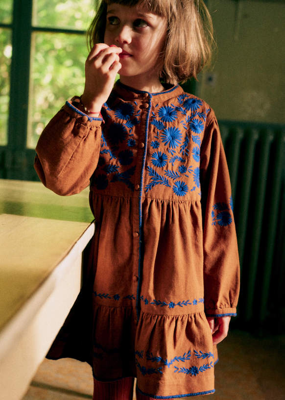 Robe Louise - Bleu Marine - Coton Biologique - Sézane