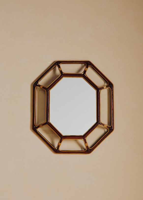 Miroir vintage en bambou octogonal - Bambou - Bambou - Sézane