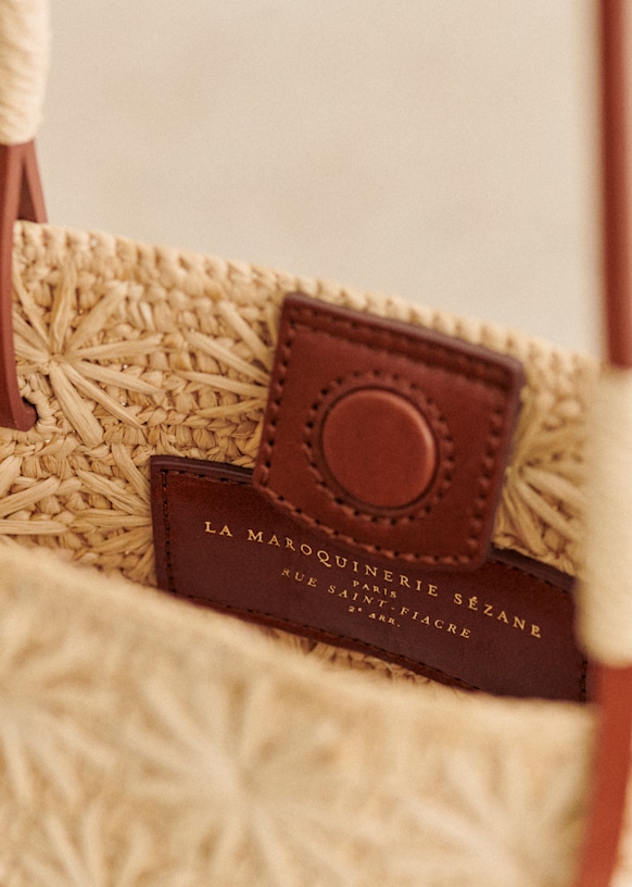 Rosie Basket - Natural Raffia Embroidery - Raffia - Sézane