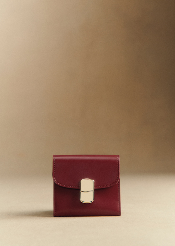 Milo Small Wallet - Glossy Chocolate - Smooth cowhide leather - Sézane