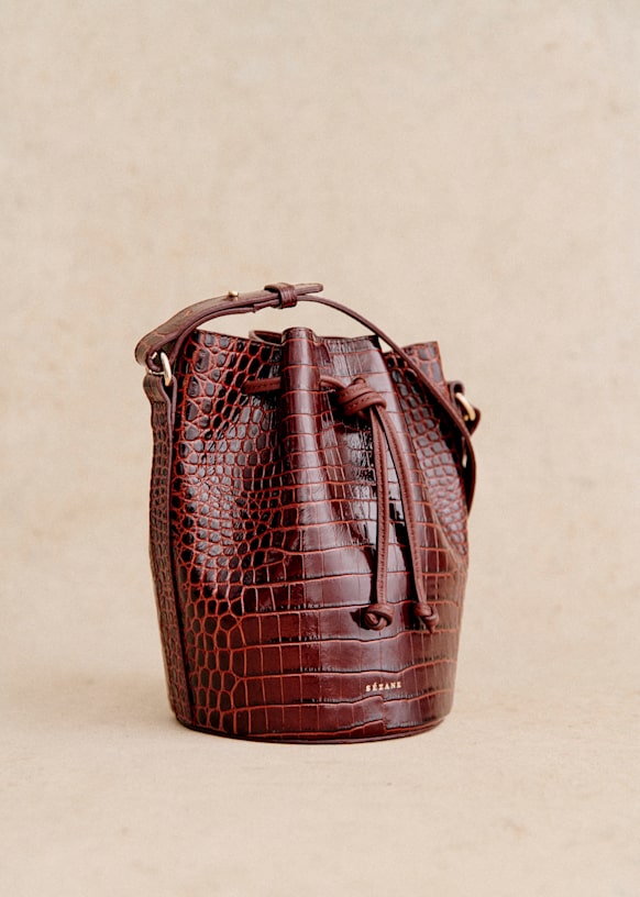 Farrow Mini Bag - Brown Python Print - Bovine leather - Sézane