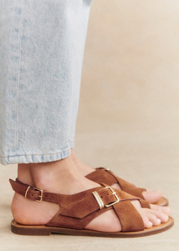 Judith Low Sandals - Hazelnut - Bovine leather - Sézane