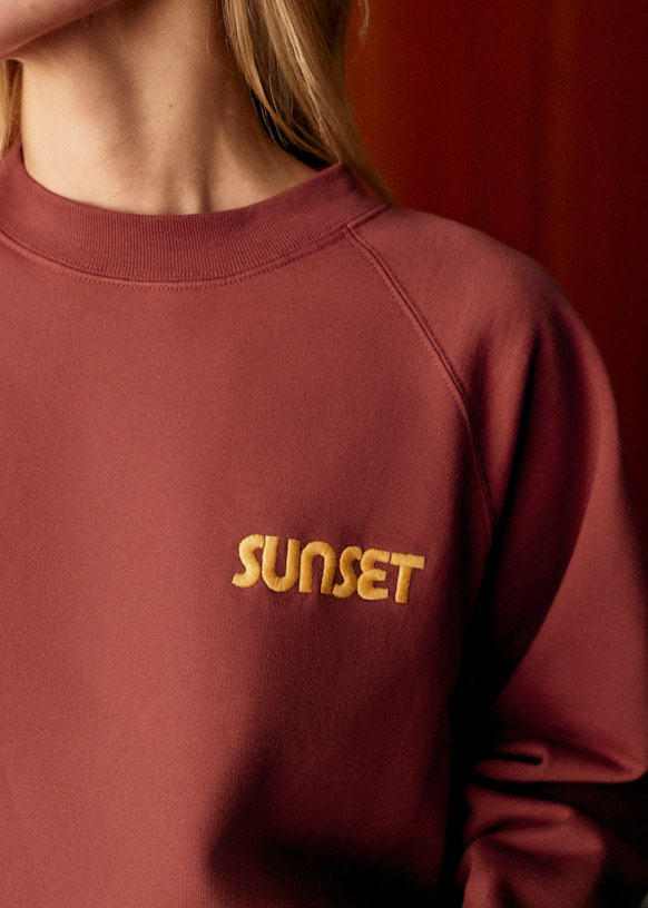 Sunset Sweatshirt - Maroon / Yellow - Organic cotton - organic textile ...