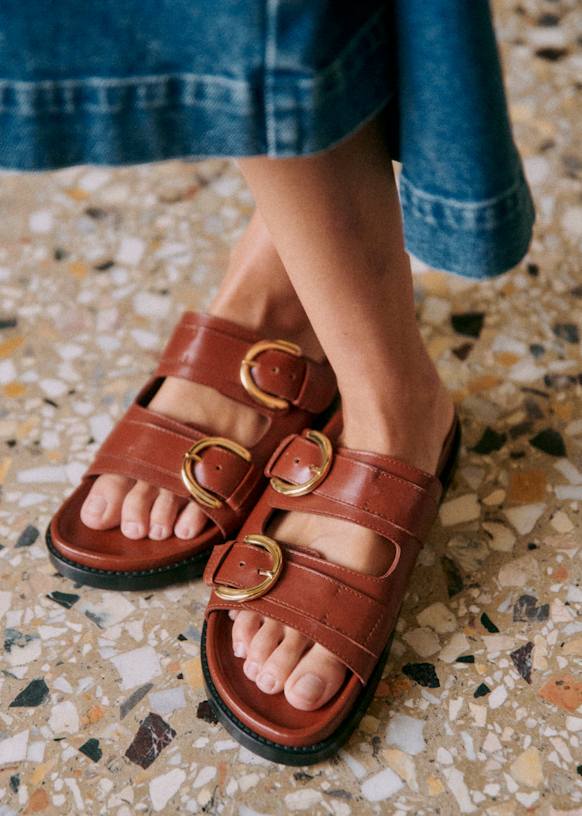 Lenny low mules - Woven Straw - Textile - Sézane