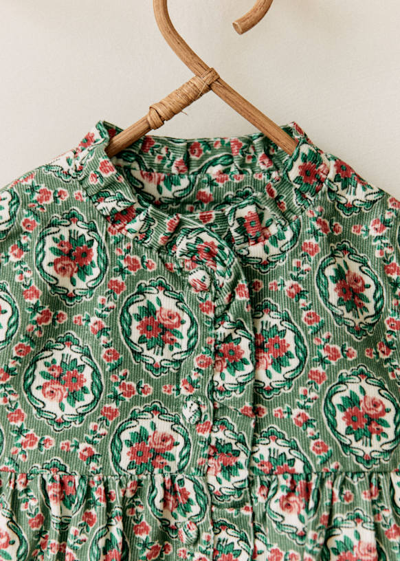 Romy Dress - Marine / Fleurs Noisette - Organic cotton - organic ...