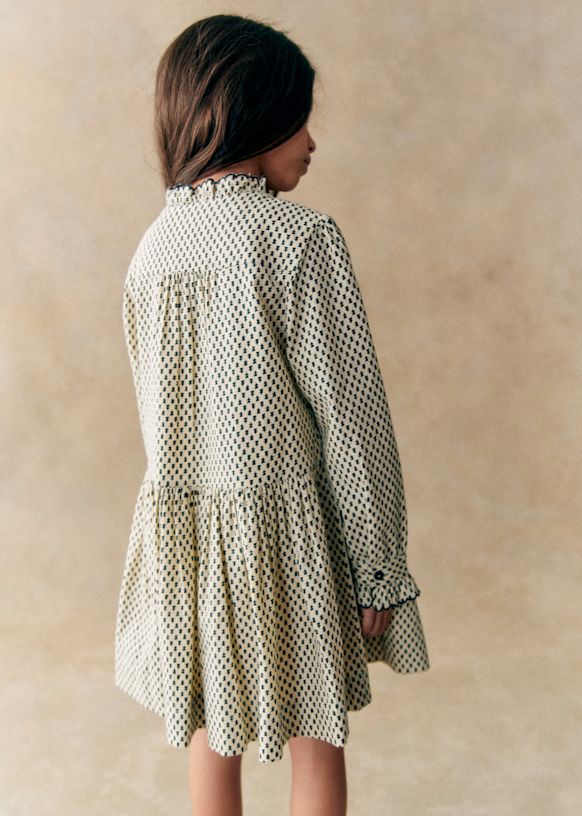 Romy Dress - Blockprint Flowers - Organic cotton - organic textile - Sézane