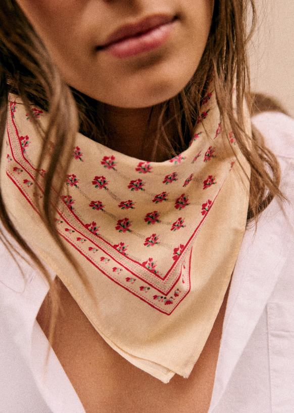 Gaston Square Scarf - Bandana navy - Organic Cotton - Sézane