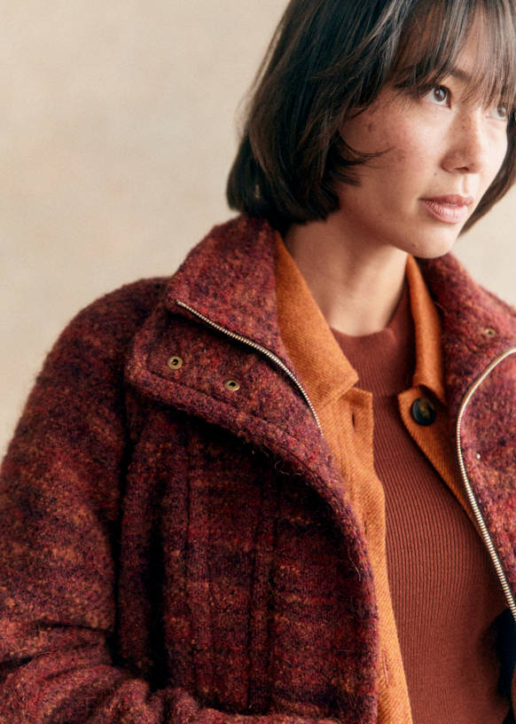 Manteau Simon - Ecru Chiné - Laine - Sézane