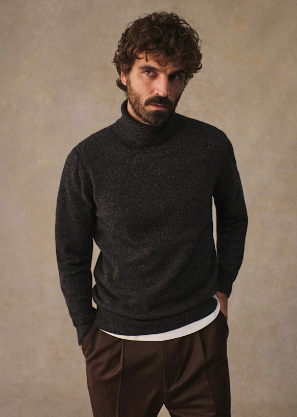 Kyle Sweater - Mottled Burgundy - Wool - Octobre Éditions