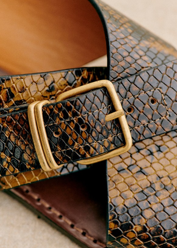 Judith Low Sandals - Leopard - Pony effect cowhide leather - Octobre ...
