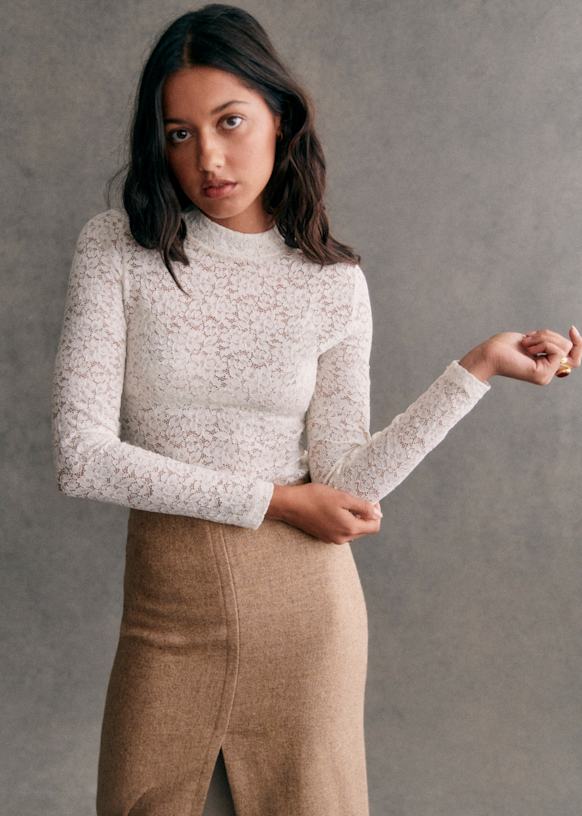 Taori Blouse - Ecru Lace - Polyamide - Sézane