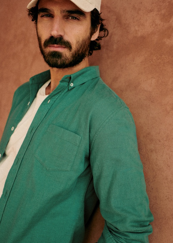 Luke Shirt - Azure Blue - Cotton - Octobre Éditions