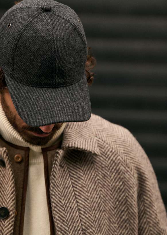 Chase cap - Beige Herringbone - Wool - Sézane