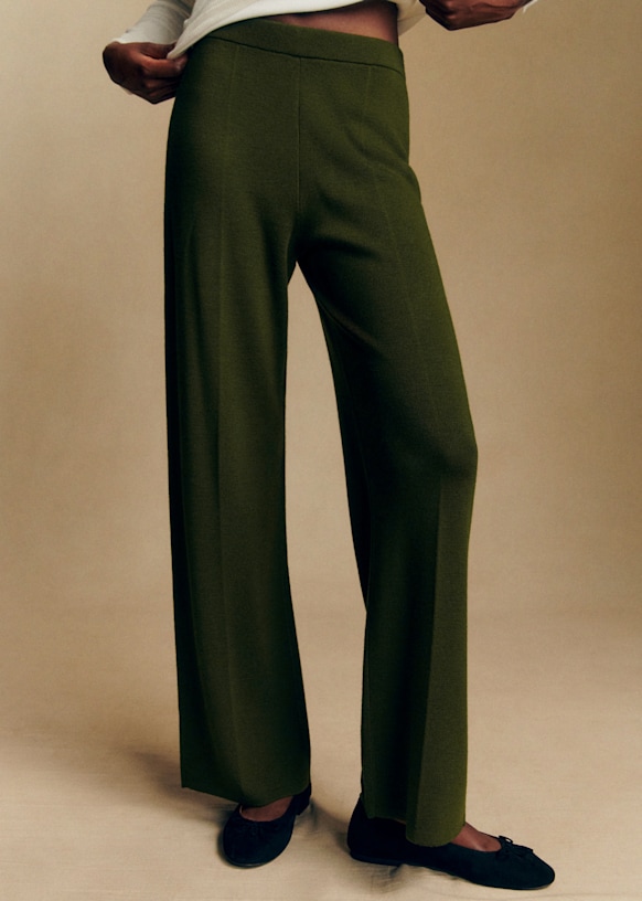 Broek Matthew - Perfect groen - Merinowol - Sézane