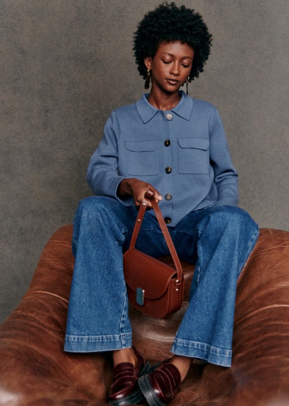 Betty Cardigan - Vintage Blue - Merino Wool - Sézane