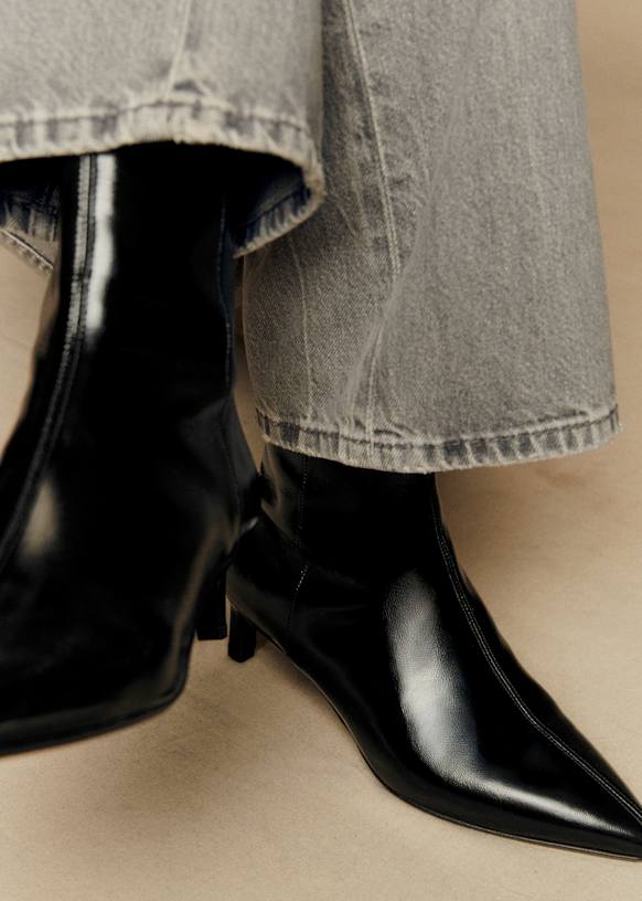 Garance Ankle Boots - Patent Red - Bovine leather - Sézane