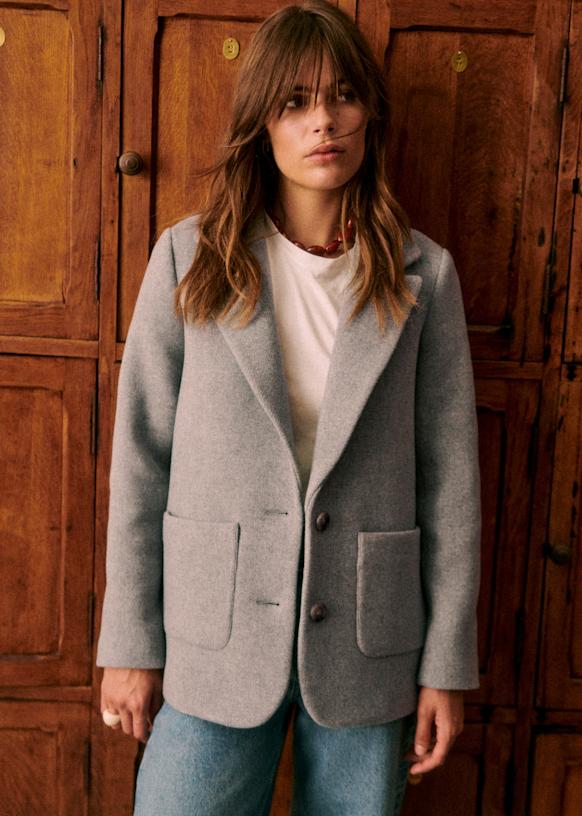 Jack Jacket - Grey - Wool - Sézane