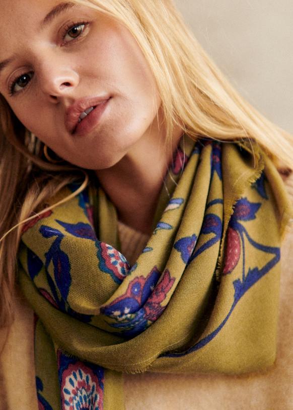 Pio Scarf - Orange colour block - Wool - Octobre Éditions