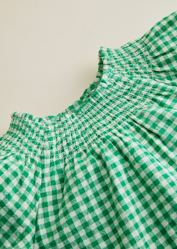 Nolane Blouse - Green Gingham - Organic cotton - organic textile - Sézane