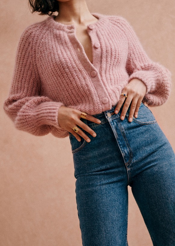 Emile Cardigan - Mottled Pink - Alpaca - Sézane
