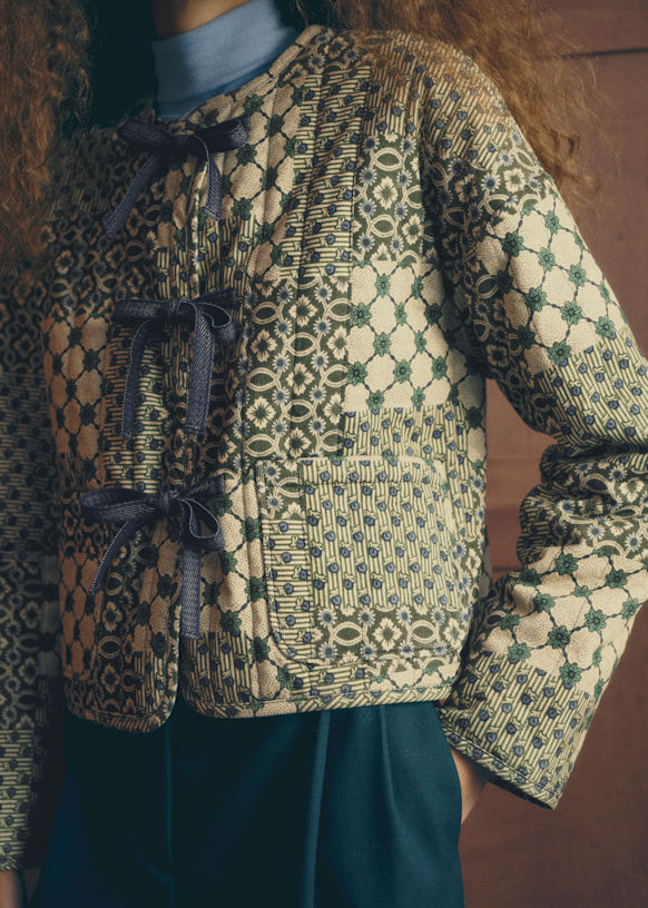 SARIA Jacket - Sézane x Antoinette Poisson - Dominote Patchwork Print ...