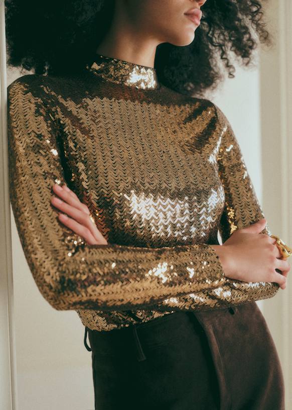 gold sequins blouse