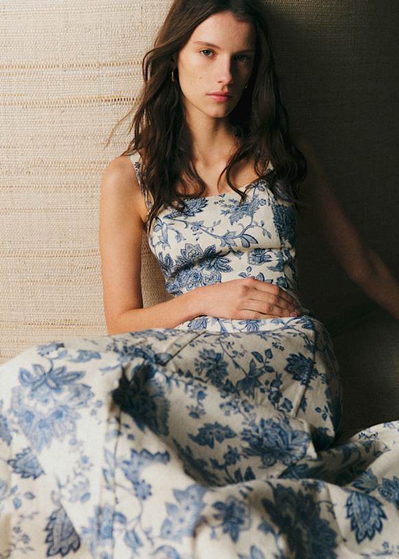 Ava Top - Maddalena Print - Organic flax - Octobre Éditions