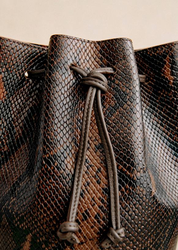Farrow Mini Bag - Brown Python Print - Bovine leather - Octobre Éditions