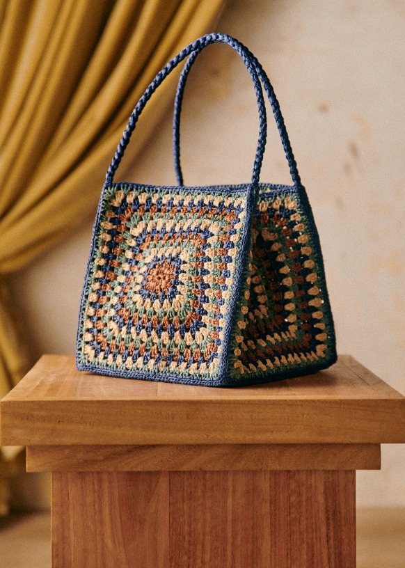 Ashley Basket - Blue/Multicoloured - Raffia - Sézane