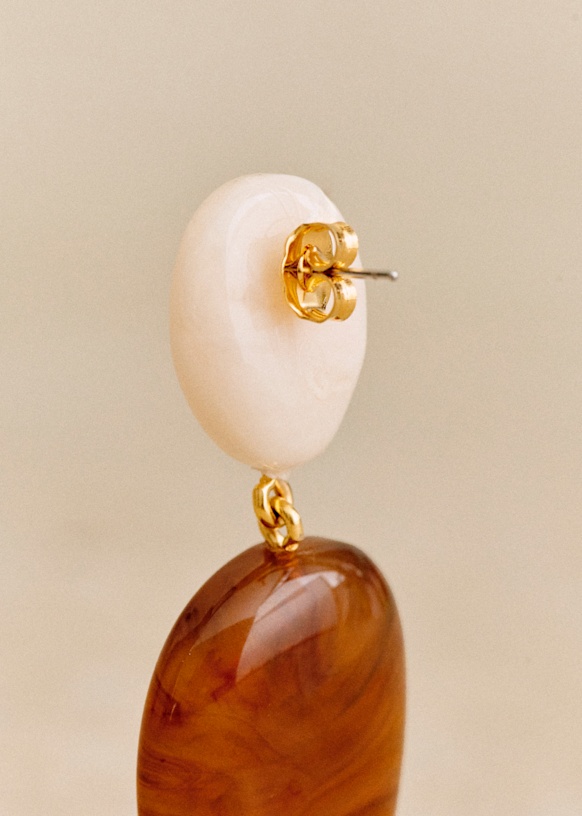 Carla Earrings - Multi Ecru - Resin - Octobre Éditions