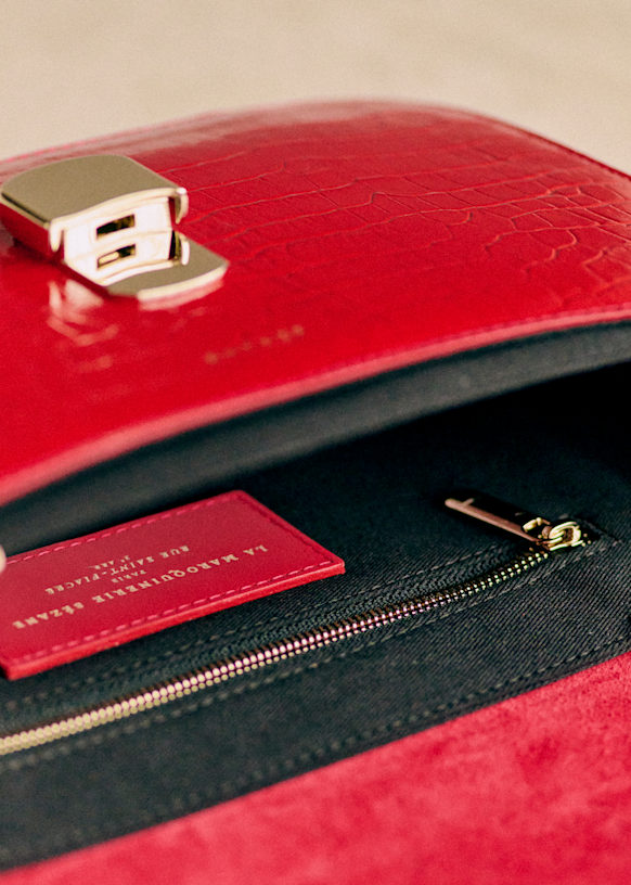 Sac Milo Classique - Rouge Croco - Cuir bovin - Octobre Éditions