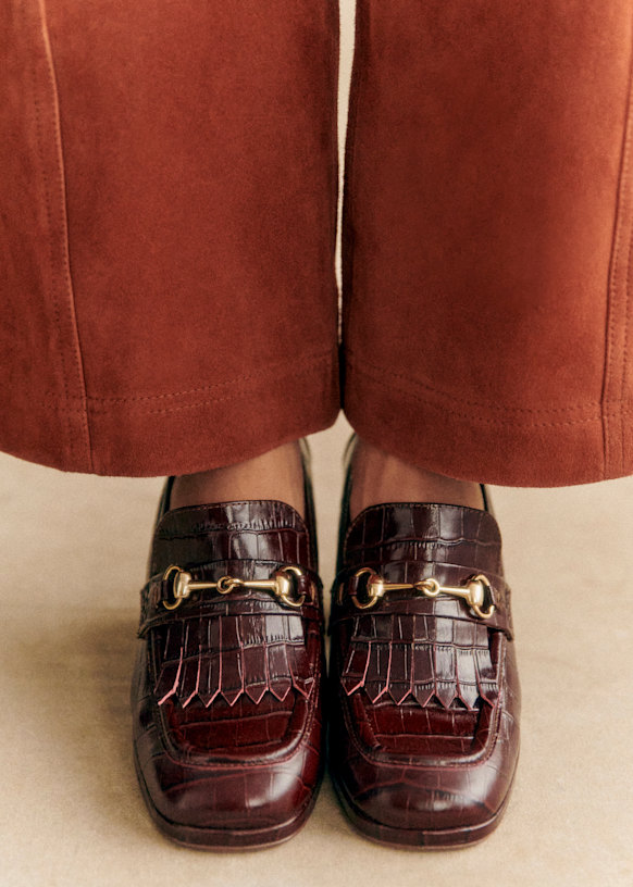 Julianne Loafers - Brown croco - Bovine leather - Sézane