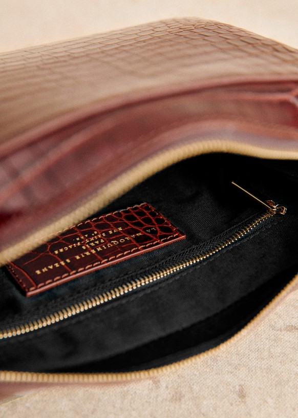 Abel Bag - Chocolate Crocodile Print - Octobre Éditions