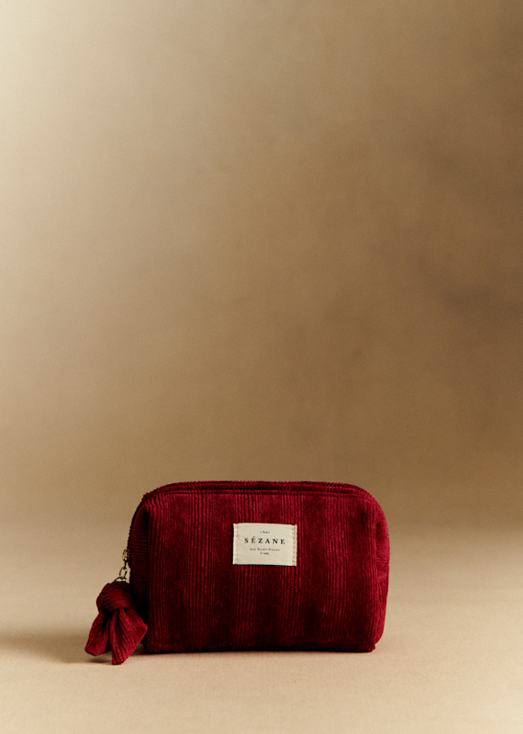 red makeup bag