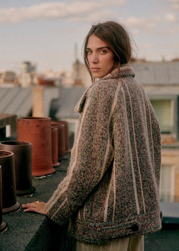 Léo Coat - Imprimé Petites Roses - Cotton - Sézane