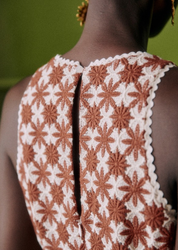 Reneka Dress - Caramel ecru - Organic Cotton - Octobre Éditions